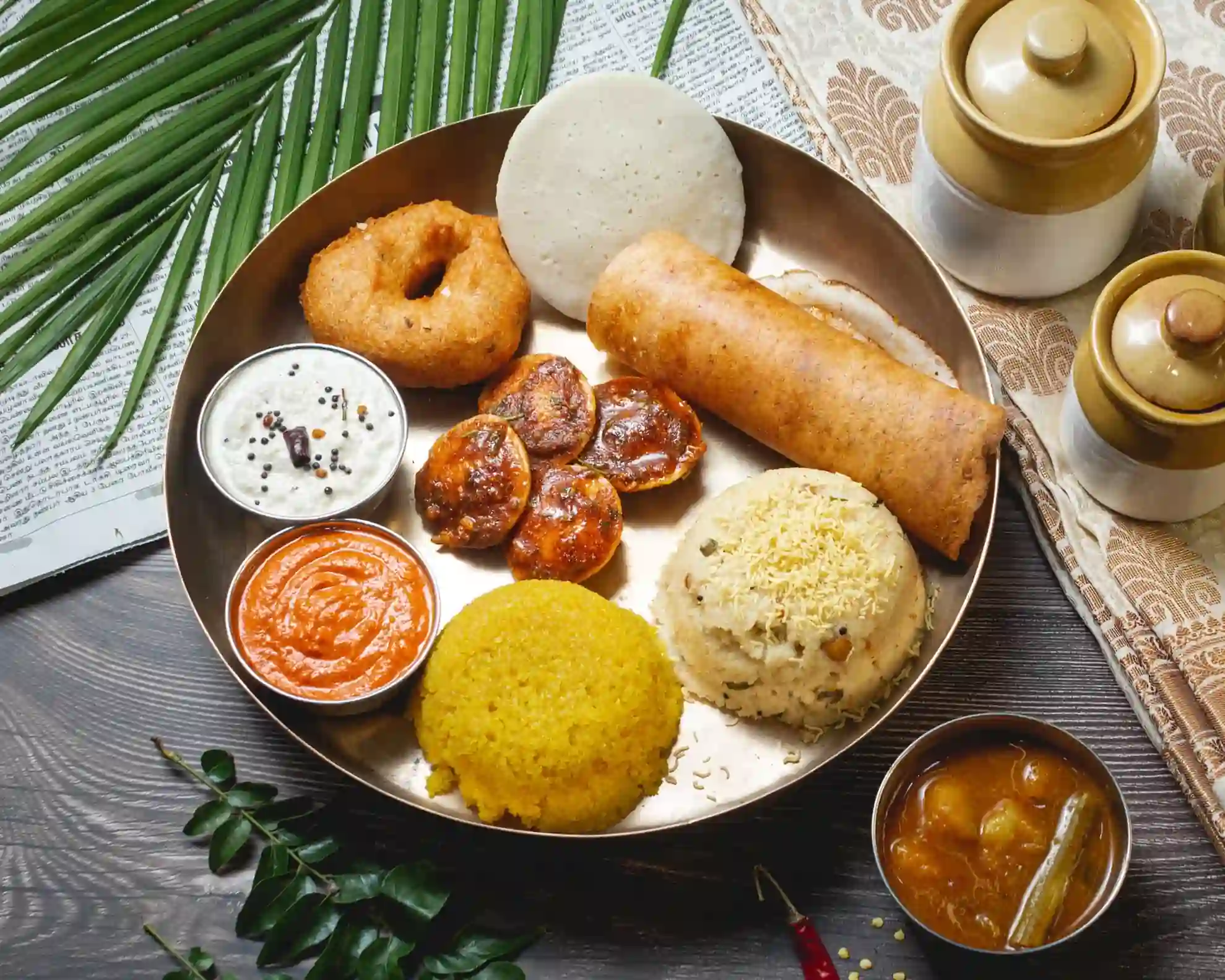 Pure Veg South Indian Menu | Unlimited Banana Leaf Sadhya at Santosham